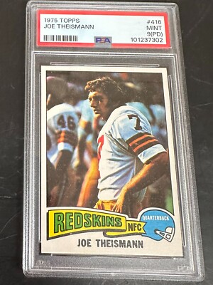 1975 Topps #416 Joe Theismann rookie PSA 9 PD Mint-Well Centered! | eBay