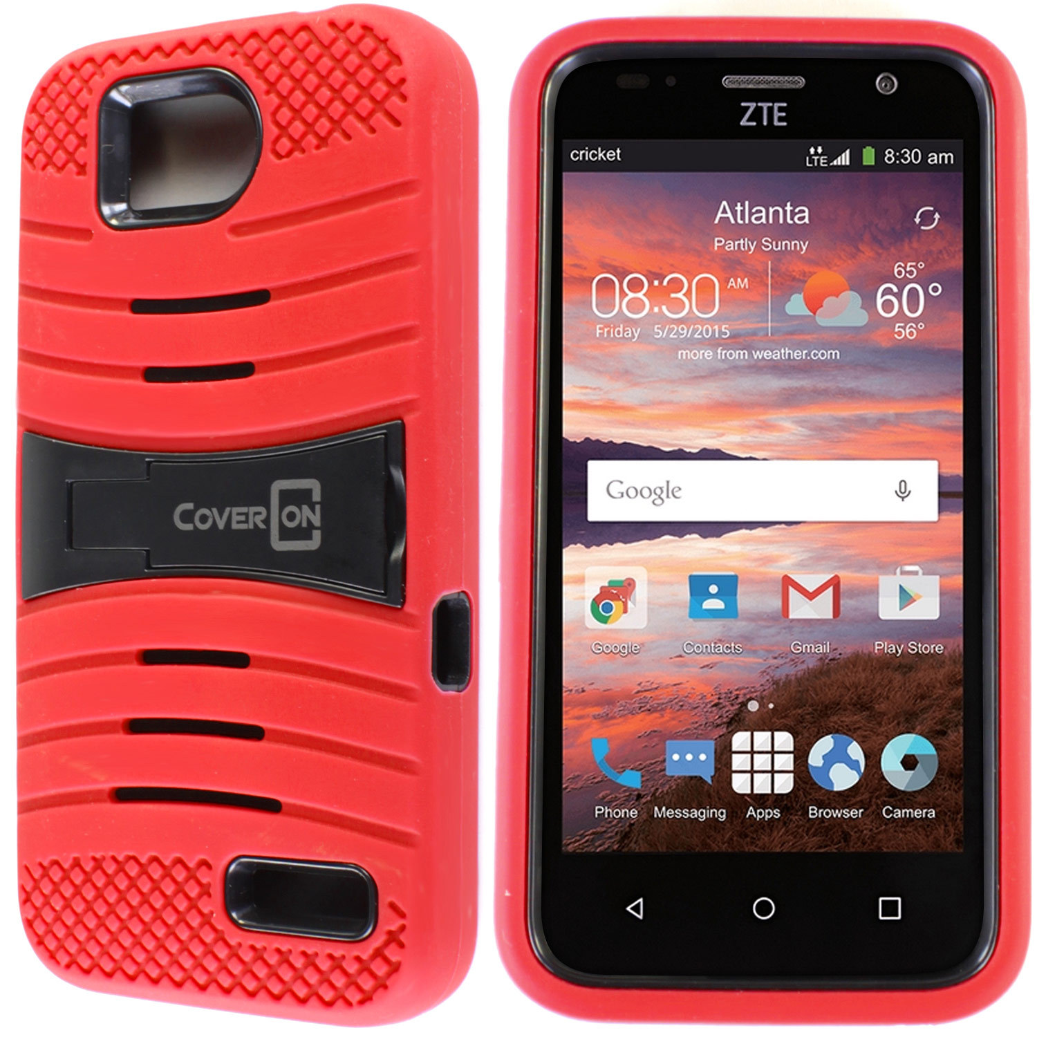 Protective Hybrid Kickstand Phone Cover Case for ZTE Overture 2 Maven ...