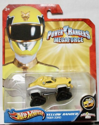 HOT WHEELS CHARACTER CARS POWER RANGERS MEGAFORCE YELLOW RANGER TIGER ...