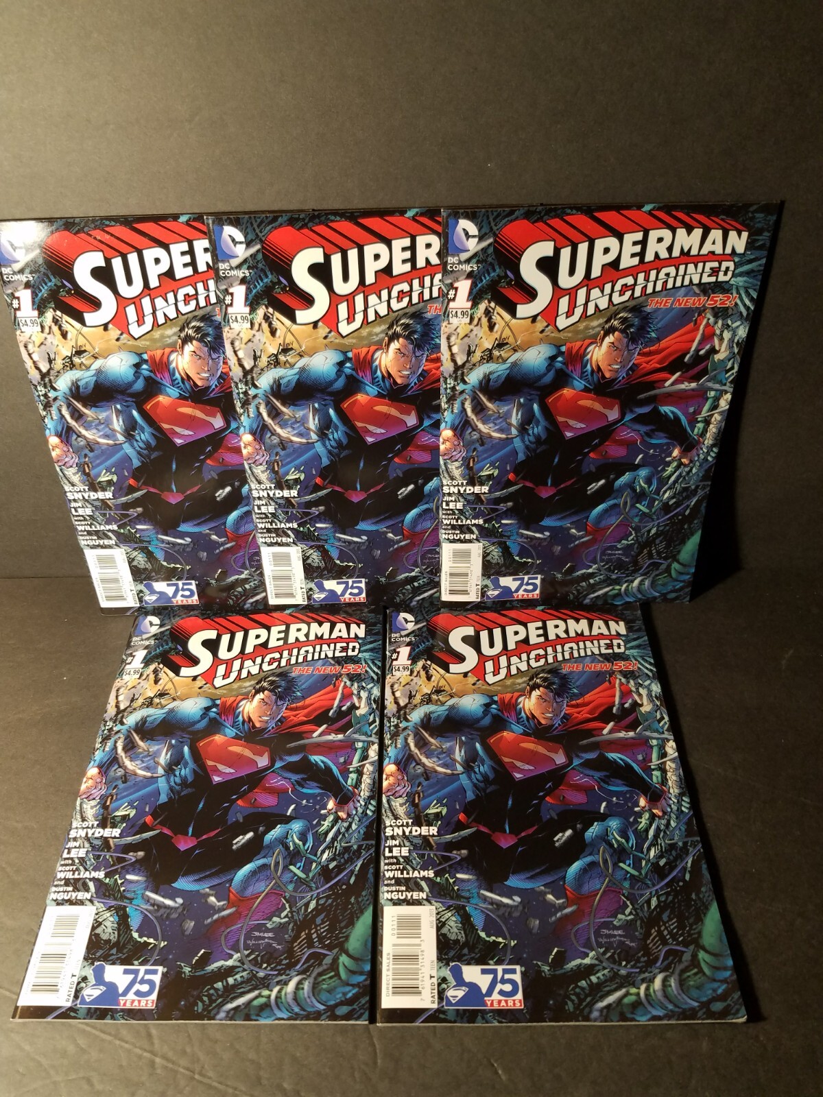 SUPERMAN UNCHAINED #1 2013 JIM LEE ART DC COMICS SCOTT SNYDER LOT OF 5 ...