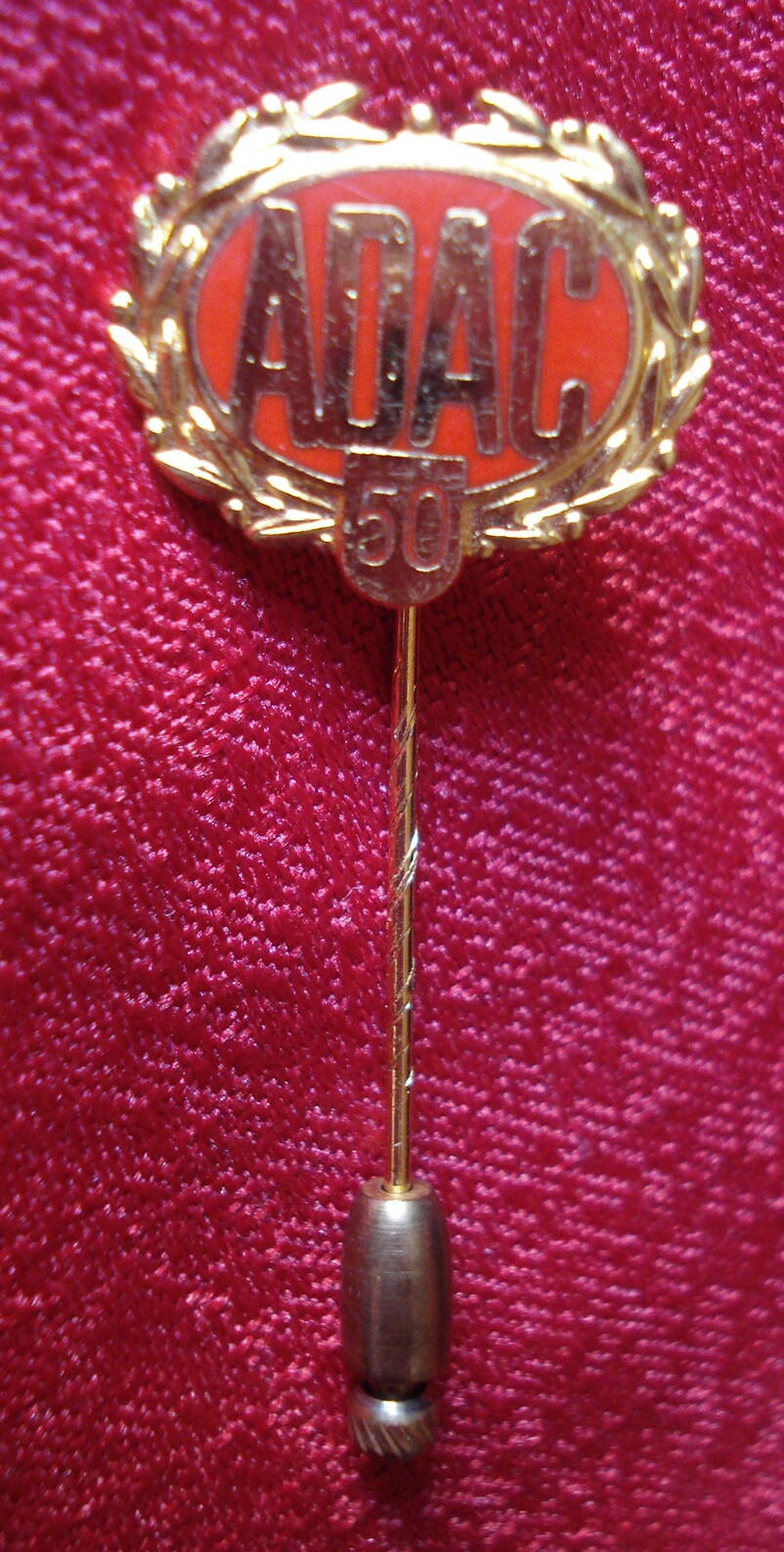 ANSTECKNADEL PIN ADAC 50 JAHRE MITGLIED METALL GOLD FARBEN ROT ...