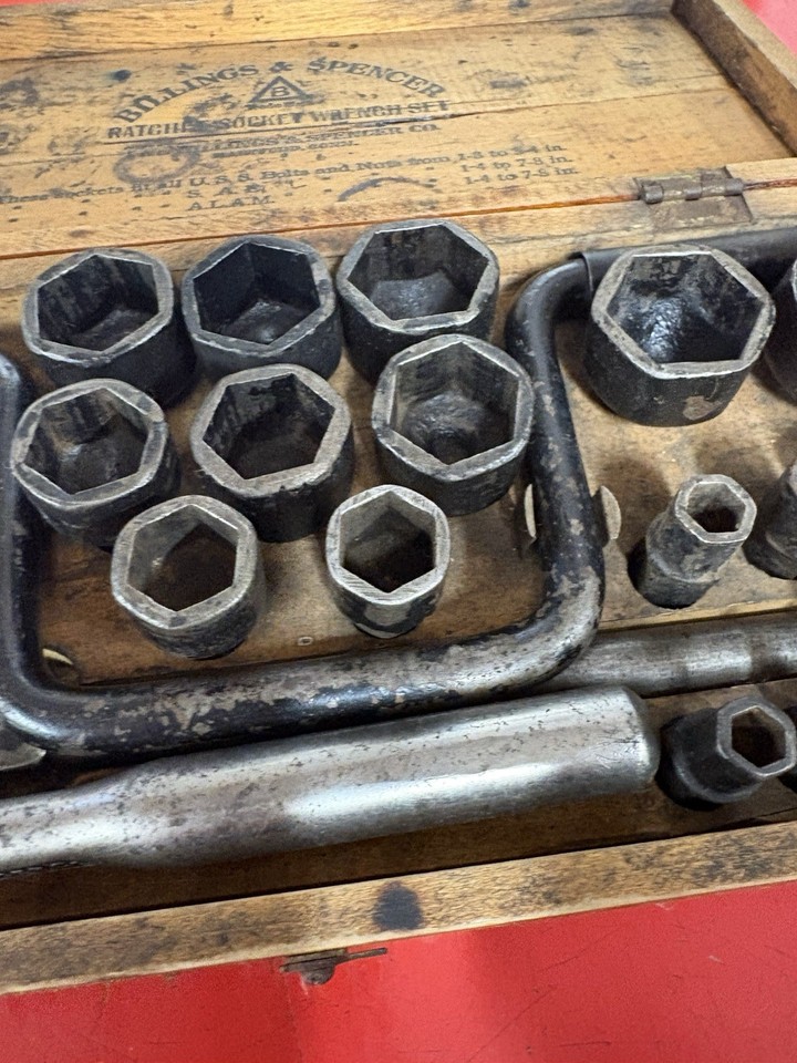 Vintage Billings & Spencer Ratchet Socket Wrench Set Tools Hartford Ct ...