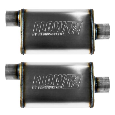 Flowmaster Flow FX Stainless Street Mufflers 3" Offset In 3" Center Out ...