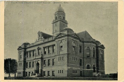 1912 Saunders County Court House, Wahoo, Nebraska Postcard | eBay