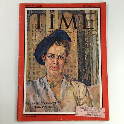 Time Magazine November 28 1960 Vol 76 #23 Business Columnist Sylvia ...