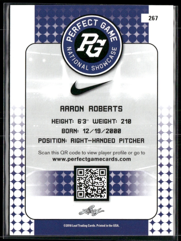 Aaron Roberts 2018 Leaf Perfect Game #267 | eBay