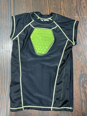 Boys XZone Black Lime Baseball Heart Guard Shirt Chest Protector Youth ...