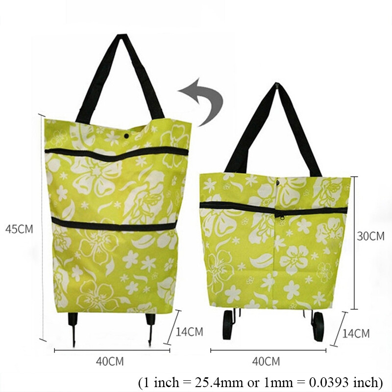 Collapsible Trolley Bags Folding Shopping Bag With Wheels Foldable ...