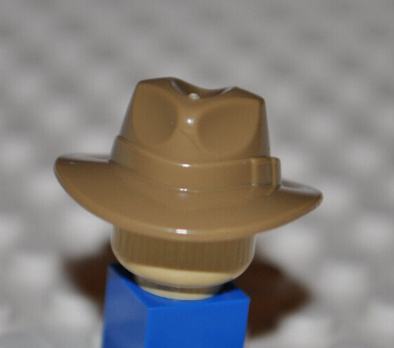 LEGO PARTS - 1X FEDORA DARK TAN/BEIGE HAT/COWBOY/JACKAROO/AKUBRA ...