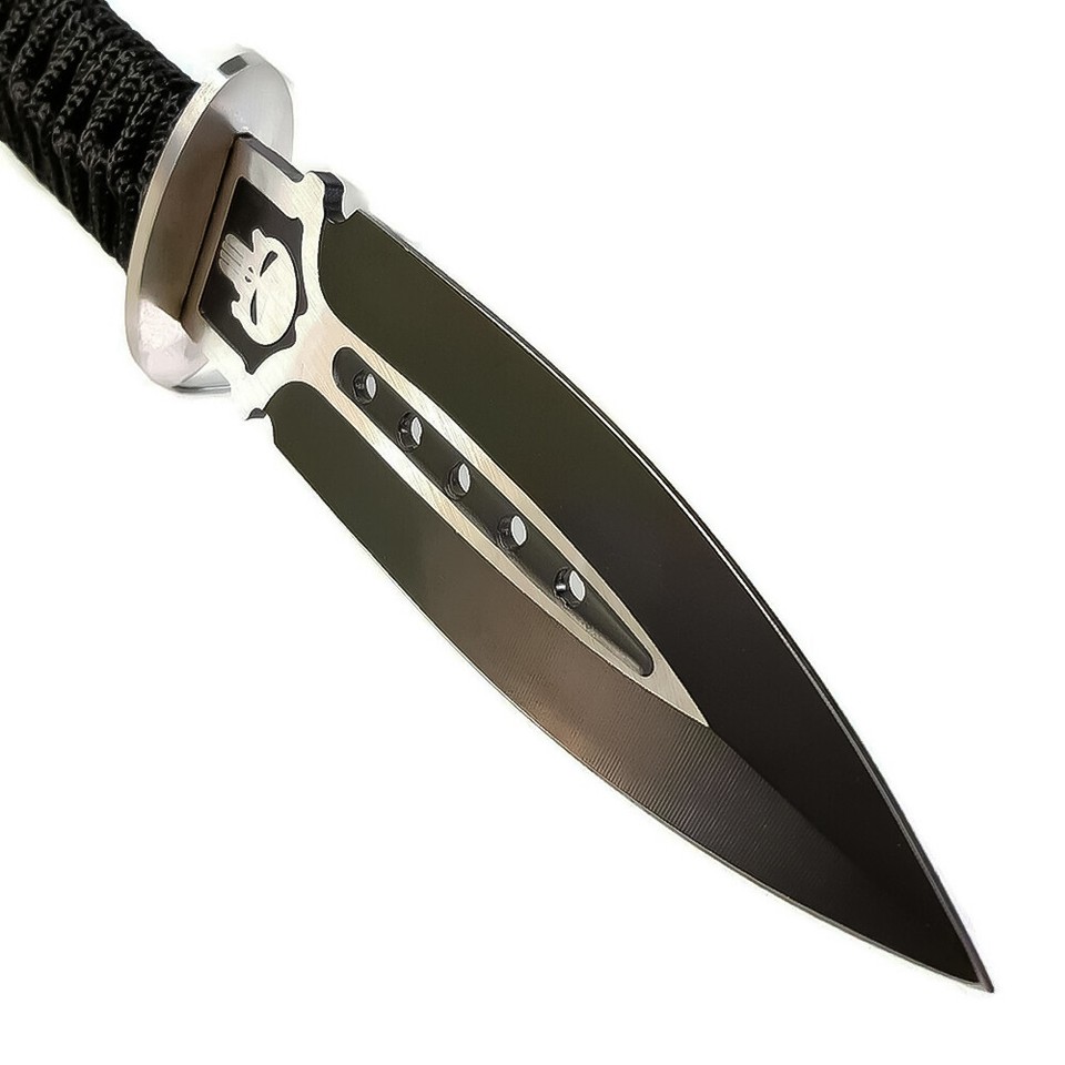 Rite Edge SKULL Patriot BOOT KNIFE w/ Sheath Tactical Dagger Double ...
