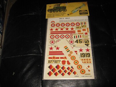U.R.S.S. - Ilyushin IL.28 & MIG 15/MIG 21 decal set -ESCI -1/72 scale ...