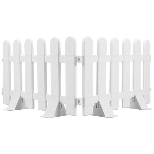 Set of 2 Garden Fencing 24 Inch High Packs Decorative Fence with Base ...