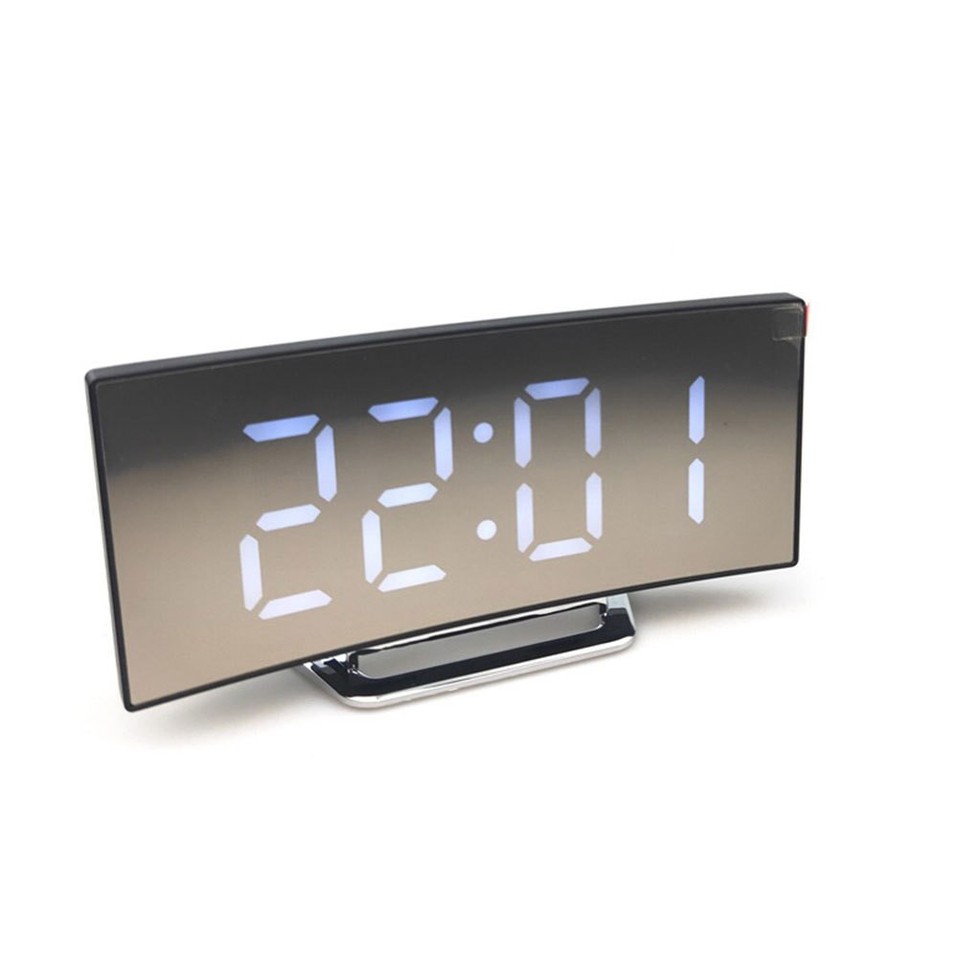 Large Screen Alarm Clock LED Practical Mirror Mute Alarm Clock for Home ...
