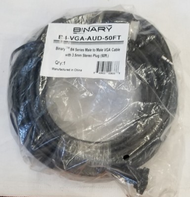 Binary Cable with 3.5mm stereo plug 50ft B4-VGA-AUD-50ft. (5C) | eBay