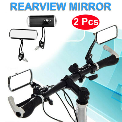 2 Bicycle Bike Cycling Handlebar Rear View Rearview Mirror Rectangle ...
