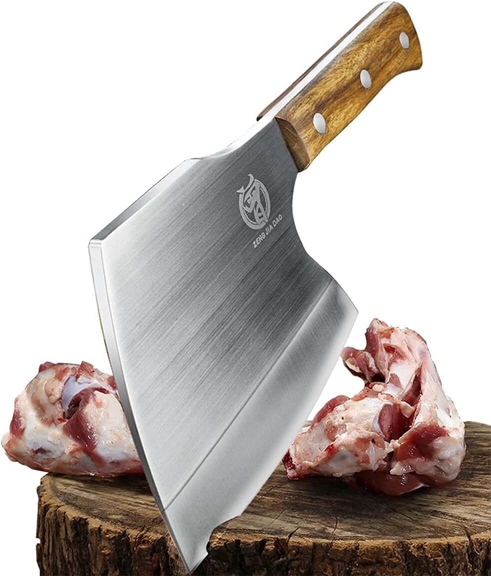 Meat Cleaver Butcher Knife Heavy Duty Bone Chopper Axe for Kitchen 6 ...