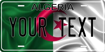 Algeria Flag Wave License Plate Personalized Custom Auto Bike ...