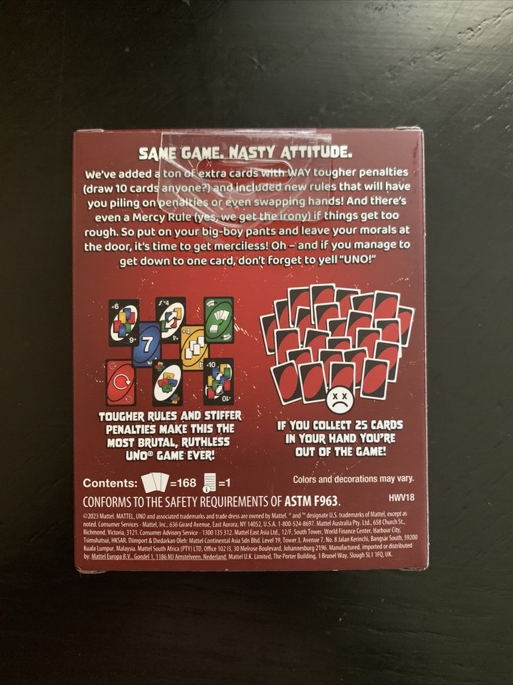 Mattel UNO Show em No Mercy Card Game 194735220809| eBay