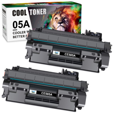 2PK Black CE505A 05A Toner Cartridge For HP Laserjet P2035 P2035n P2050 ...