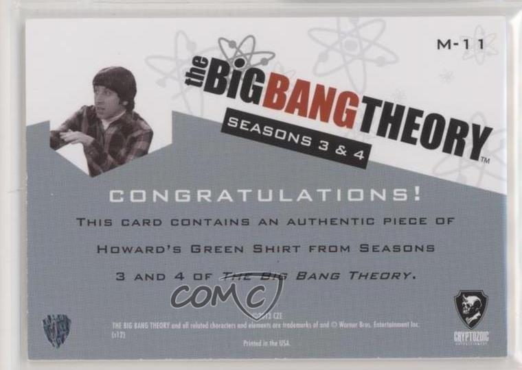 2012 The Big Bang Theory Seasons 3 & 4 Authentic Wardrobe Howard ...