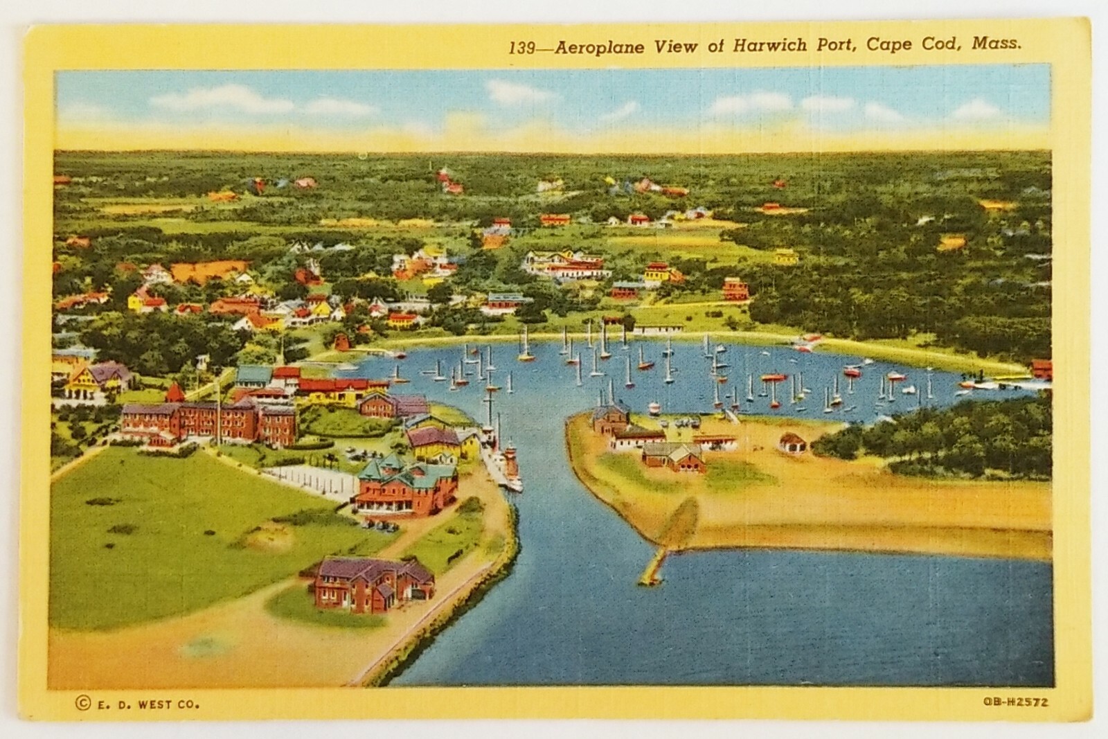 Aeroplane Aerial View of Harwich Port Cape Cod Massachusetts Postcard ...