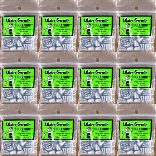 (12) Packs Water Gremlin Bullet Shaped 3/16 Oz Split-Shot Bull-Shot ...