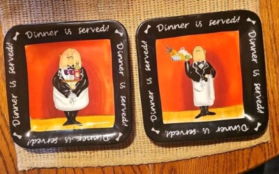 Dinner Is Served Plates By Tracy Flickinger | eBay