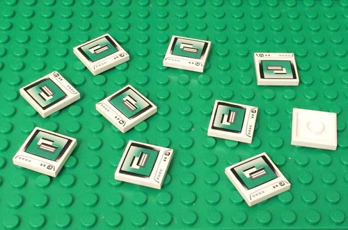 Lego 10 pieces White 2x2 Tile With Desktop Computer Screen TV Monitor ...