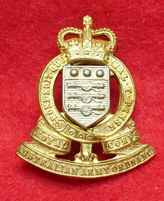Royal Australian Army Ordnance Corps Original Gilded Brass Hat Badge ...
