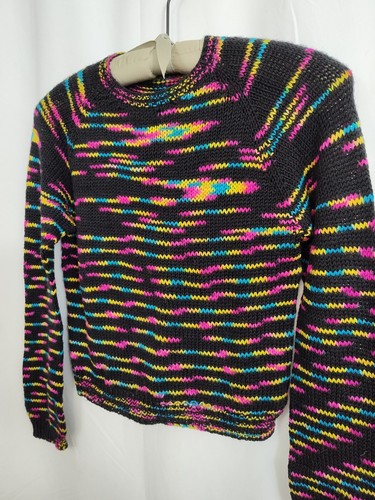 Hand Knit Raglan Pullover Sweater Small Superwash Merino Wool Blend ...