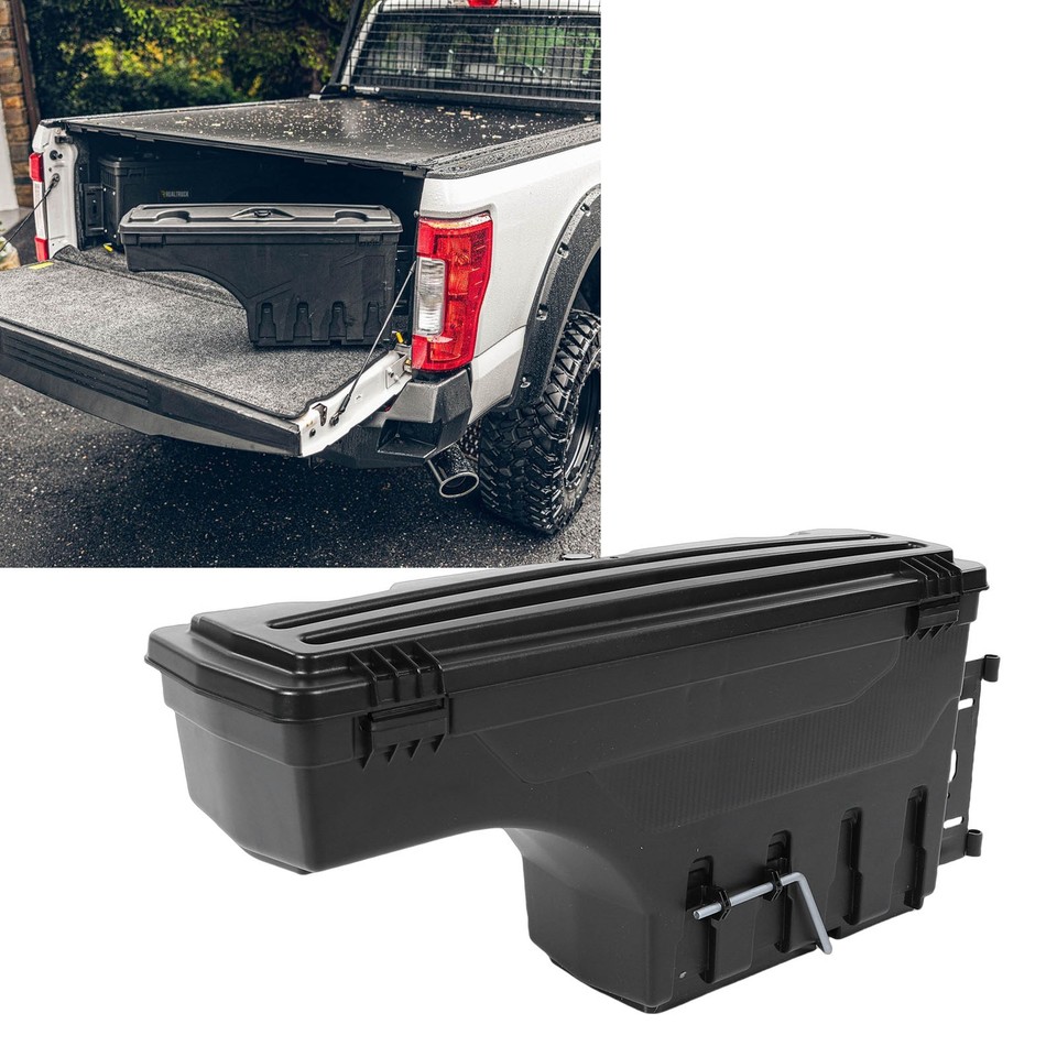 Truck Bed Storage Box Rotatable Drivers Side Lockable Truck Bed Tool ...