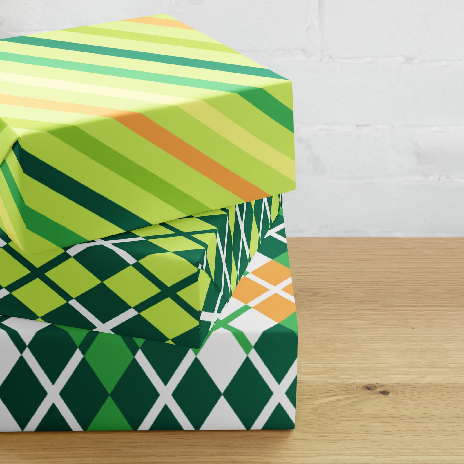 St. Patrick's Day Stripes & Shapes Wrapping Paper Sheets | eBay UK