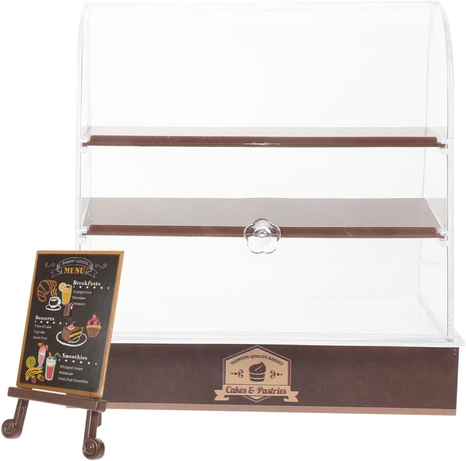 Miniature Bakery Display: 1:12 Scale Cake Cabinet Mini Food Display ...