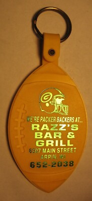 Vintage Plastic Advertising Key Ring Razz's Bar and Grill Arpin ...