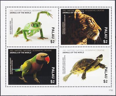 Palau 2017 Frog Leopard Parrot Turtle Animals Birds Big Cats Nature MNH ...