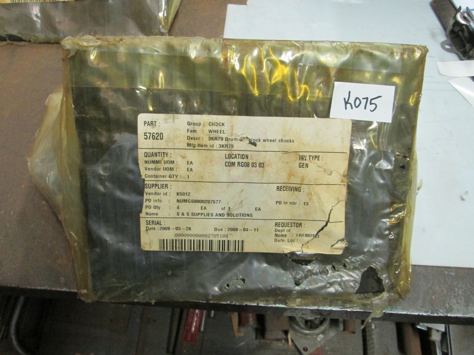 Grainger Wheel Chock 5-1/2" Tall X 10-1/2" Deep 3KR79G (NIB) | eBay