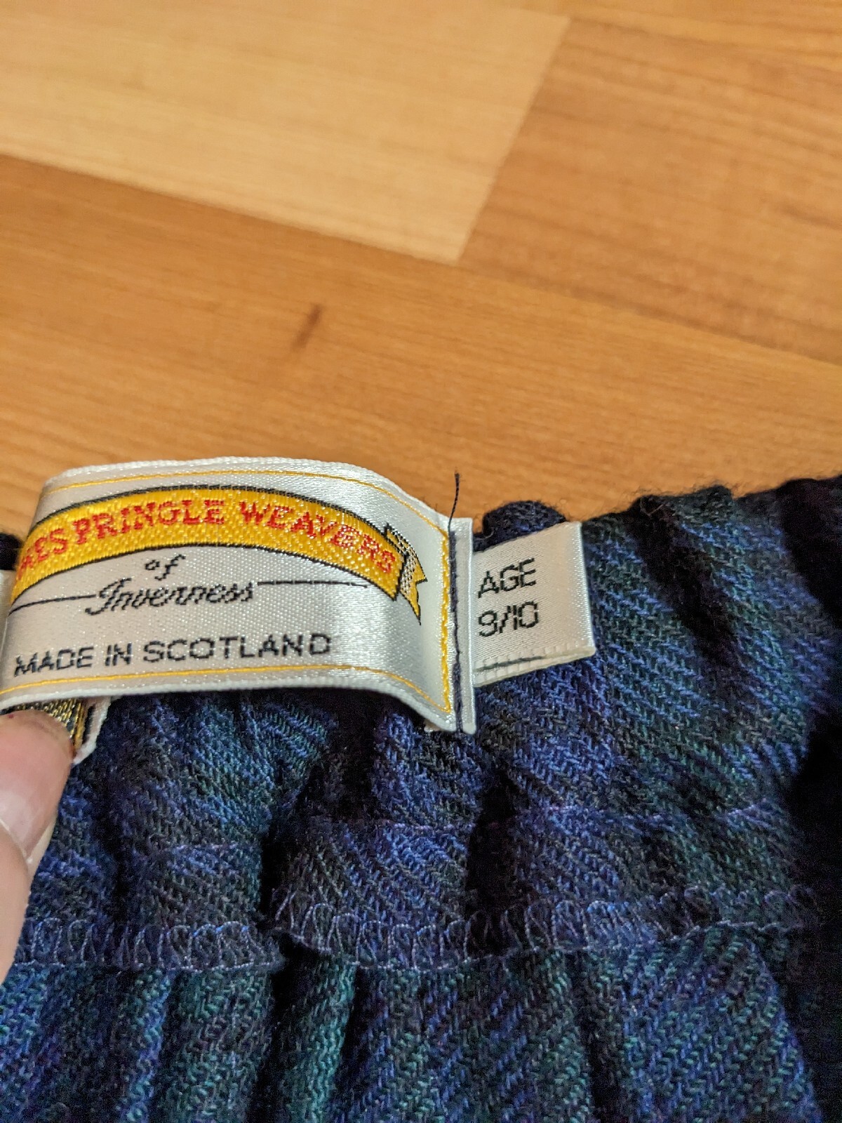 James Pringle Weavers Inverness Blue & Green Kilt Age 9/10 Vintage Wool ...