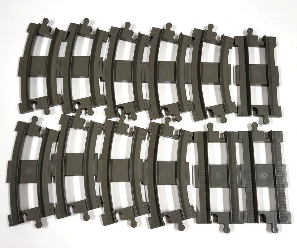 Vintage Lego Duplo Railway Train Track Straight Curve Lot Dark Gray ...