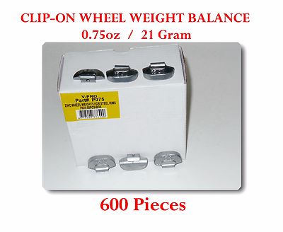 600 Pcs P Style Clip-on Wheel Weight Balance 0.75oz 21 gram P075 Lead ...
