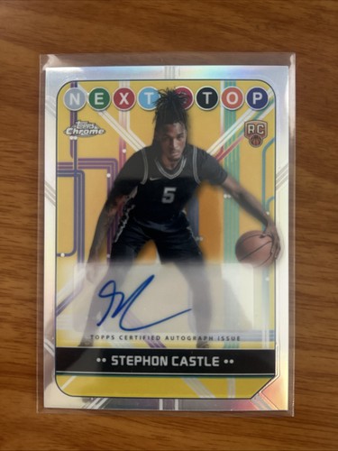 2024 Topps Chrome Basketball Next Stop Signatures Stephon Castle Auto ...