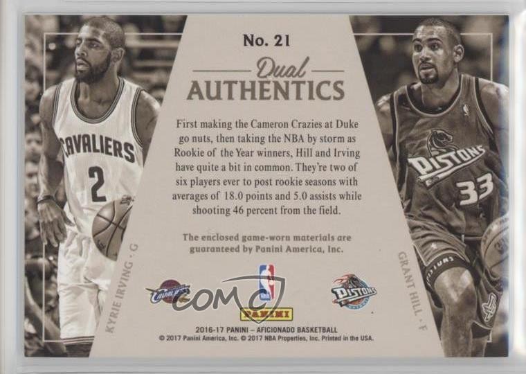 2016-17 Panini Aficionado Dual Authentics /299 Grant Hill Kyrie Irving ...