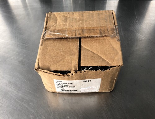 37512 #10 Single Jack 100’ Clean Stainless Steel Chain 43Lb NEW IN BOX ...