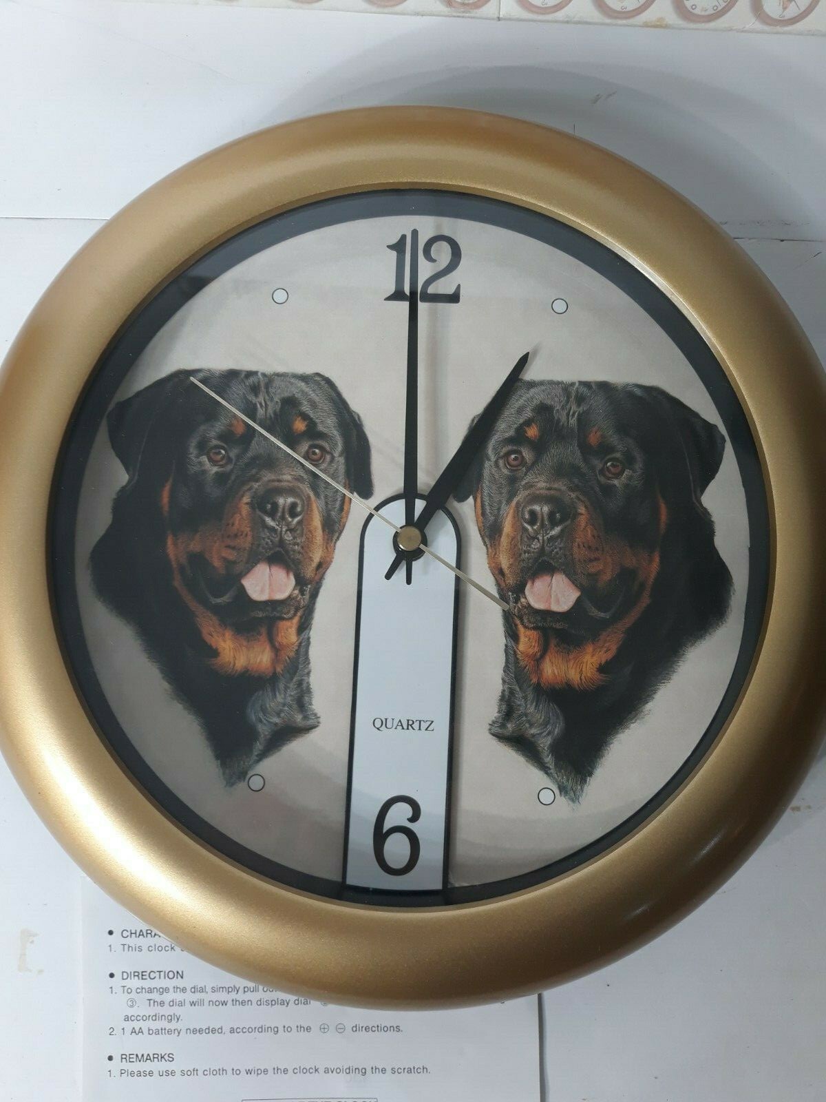 3 In 1 Changeable Cock Face Rottweiler Wall Clock Dog | eBay