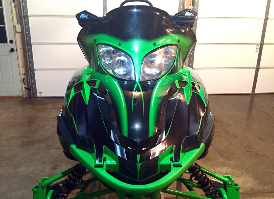 Firecat Sabercat Sled Graphic Decal kit Arctic Cat F5 F6 F7 #3333 Green ...