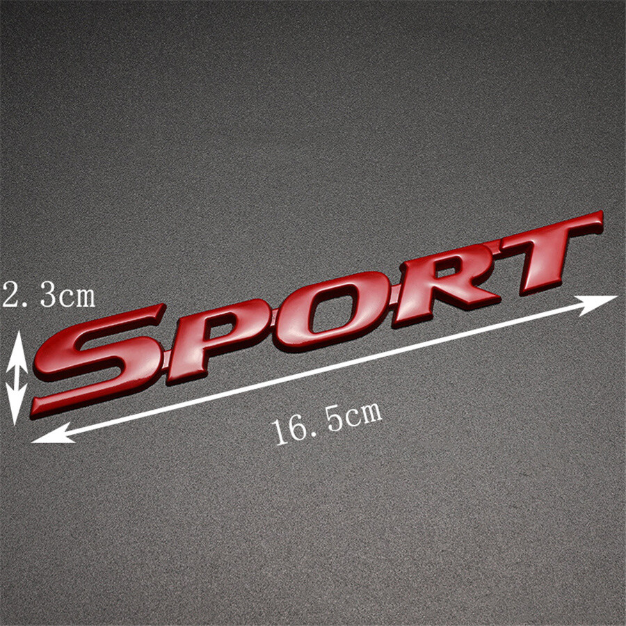 Car Sticker Metal 3D SPORT Logo Emblem Badge Body Bumper Decal 165mm x ...