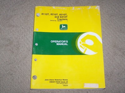 John Deere Used 8110T 8210T 8310T 8410T Tractor 902,001 Up Operators ...