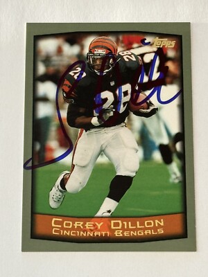 Corey Dillon 1999 Topps Authentic Signed Autograph Auto Card Cincinnati ...