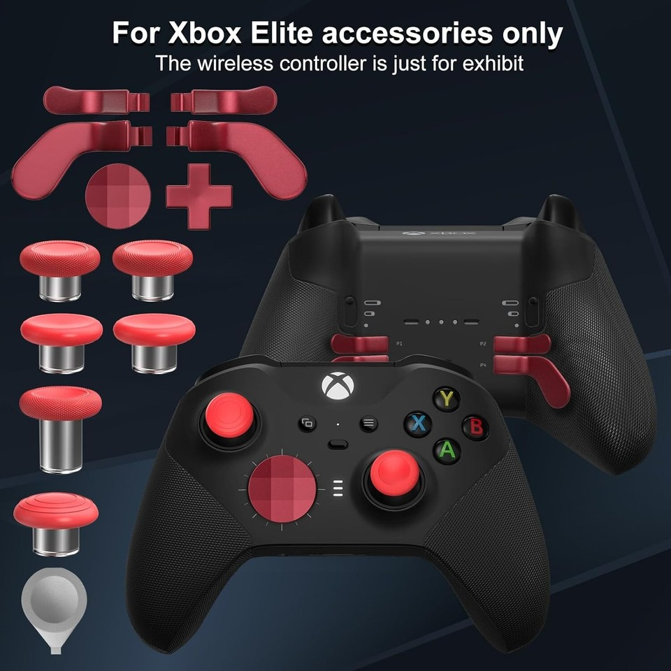 Elite Series 2 Controller Accessories, 13 in 1 Metal Thumbsticks for ...