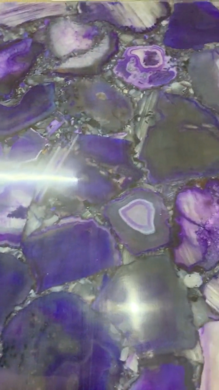 Wallmounted decorative panel Agate Purple Semiprecious stone countertop ...