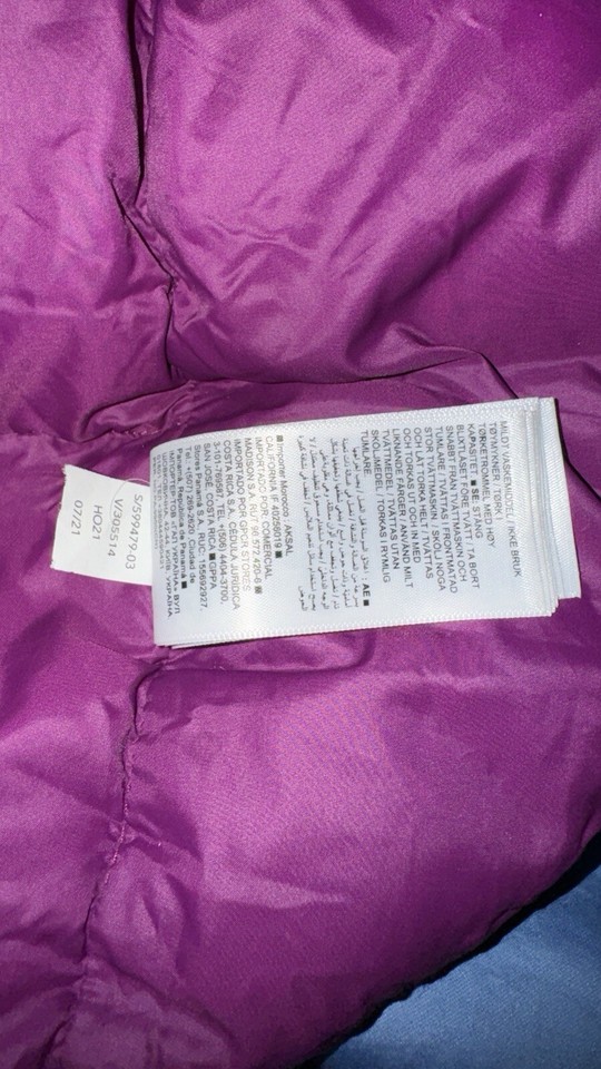 ATHLETA Downtown Puffer Jacket Fuchsia Pink Sz L Down Fill Quilted Coat ...